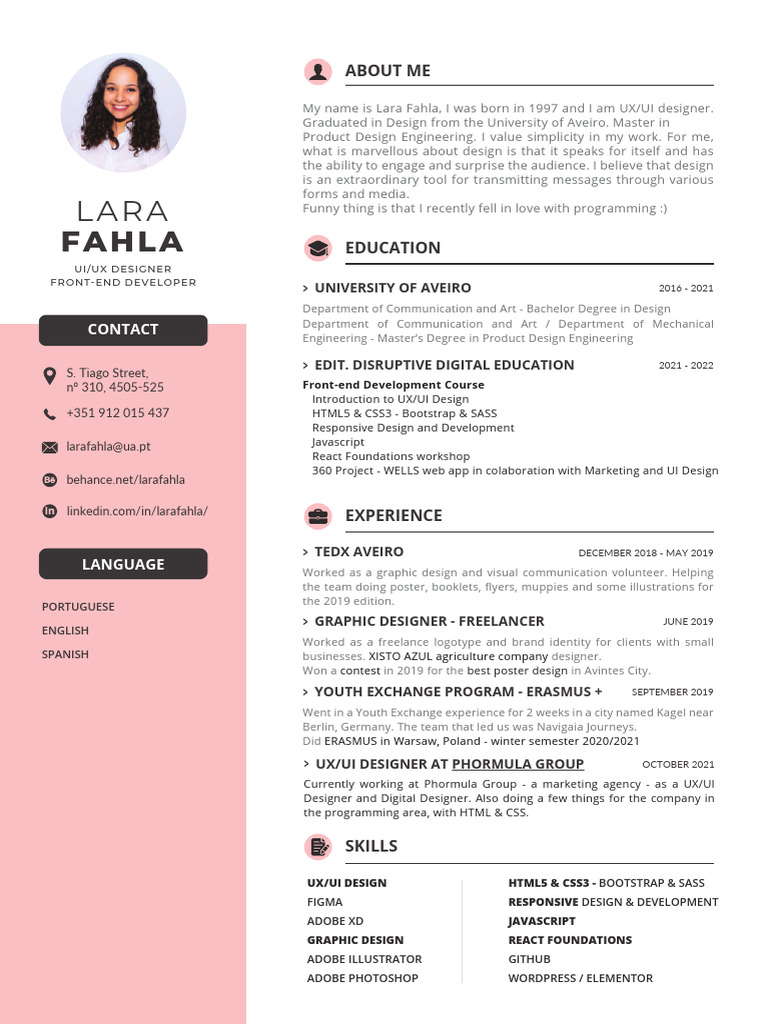 Lara_Fahla_CV_ | PDF | Html5 | Web Development