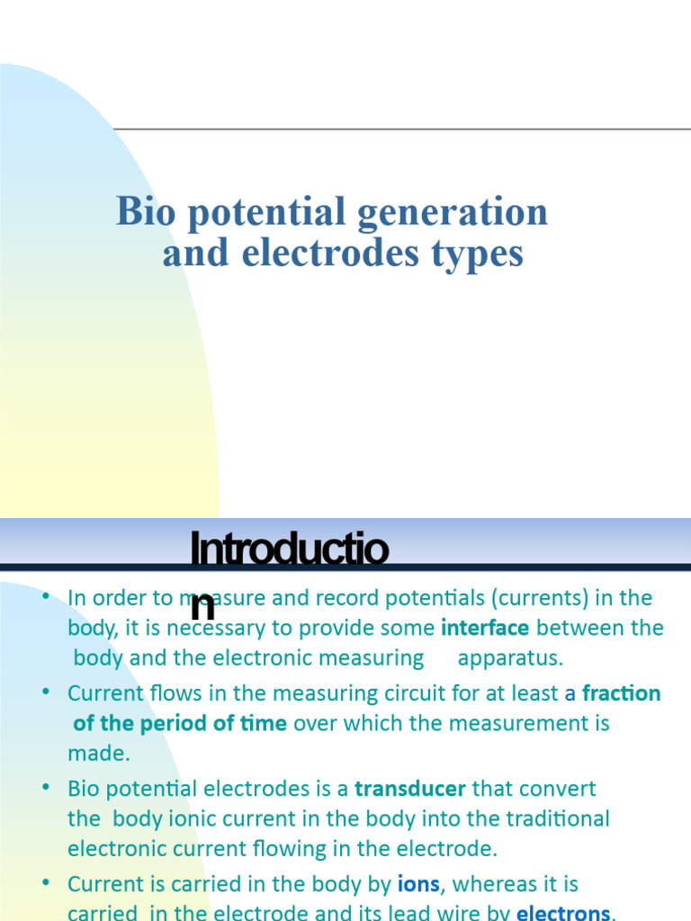 Bio Potential Electrodes and Types | PDF | Ion | Redox