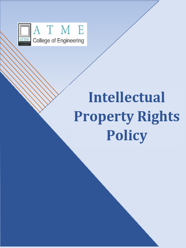 Intellectual Property Rights (Ipr) Policy | PDF | Intellectual Property ...