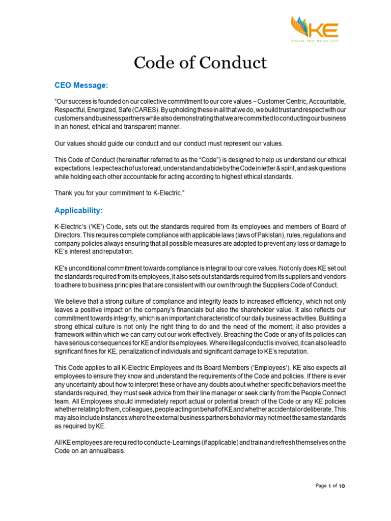 Code of Conduct - English final | Download Free PDF | Harassment | Bribery