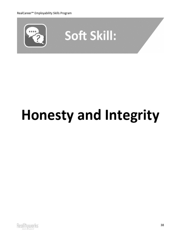 Honesty-and-Integrity-Lesson-ALLmy Verbs | PDF | Integrity | Leadership