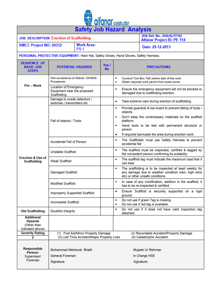 JHA_-_Erecting_Scaffolding_04 | PDF | Scaffolding | Safety JHA_-_Erecting_Scaffolding_04 | PDF | Scaffolding | Safety