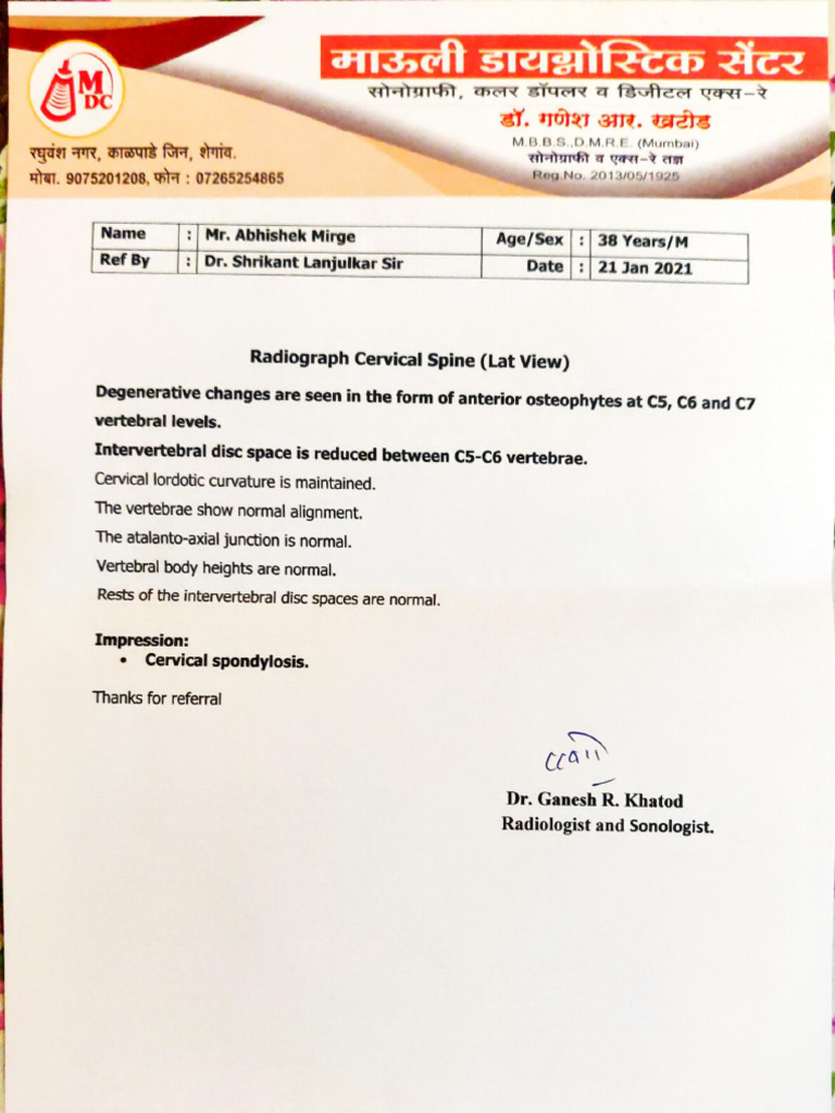 Abhi Xray Report | PDF