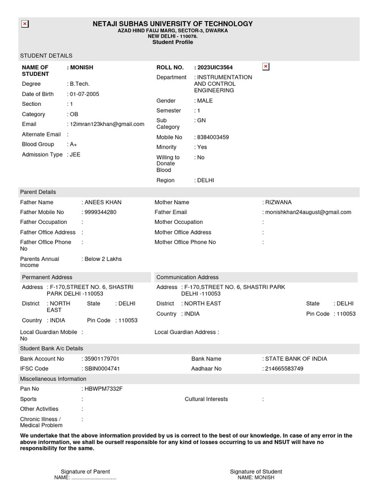 Student Profile | PDF