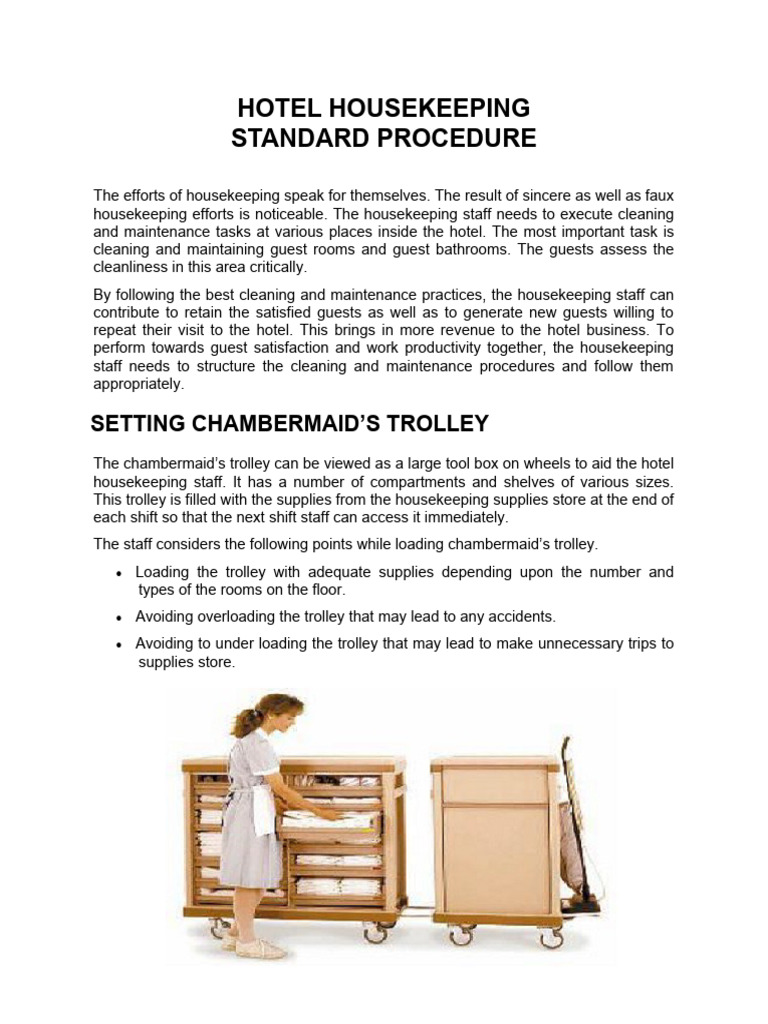 Hotel Housekeeping Sop | PDF | Housekeeping