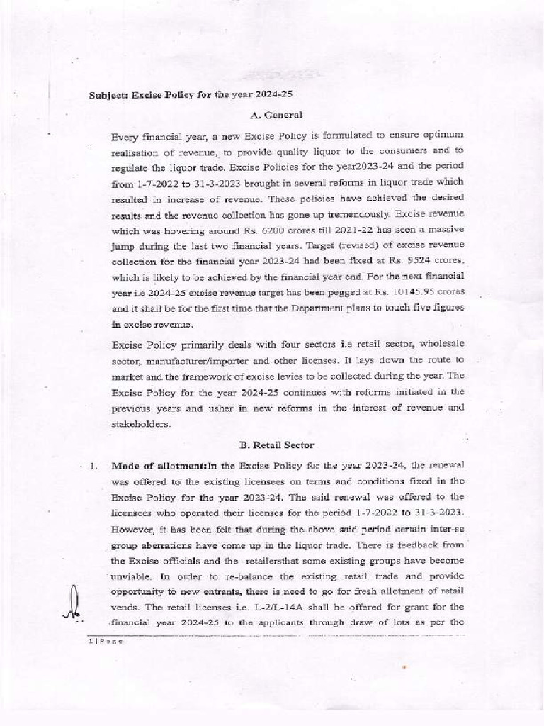 Punjab Excise Policy 2024-25 | PDF | Excise | Taxation