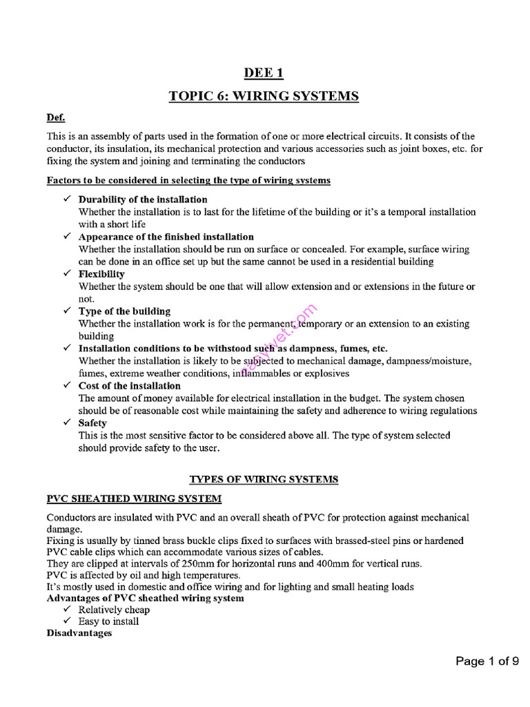 Wiring Systems Topic 1 | PDF Wiring Systems Topic 1 | PDF