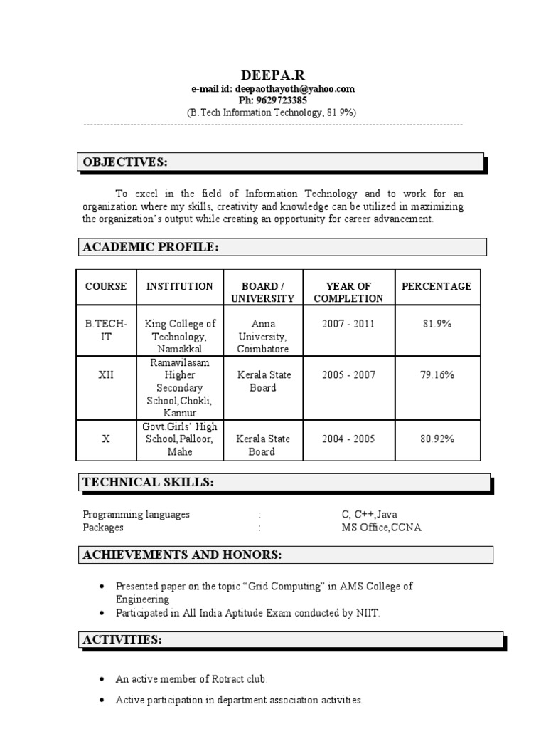 Deepa Resume | PDF