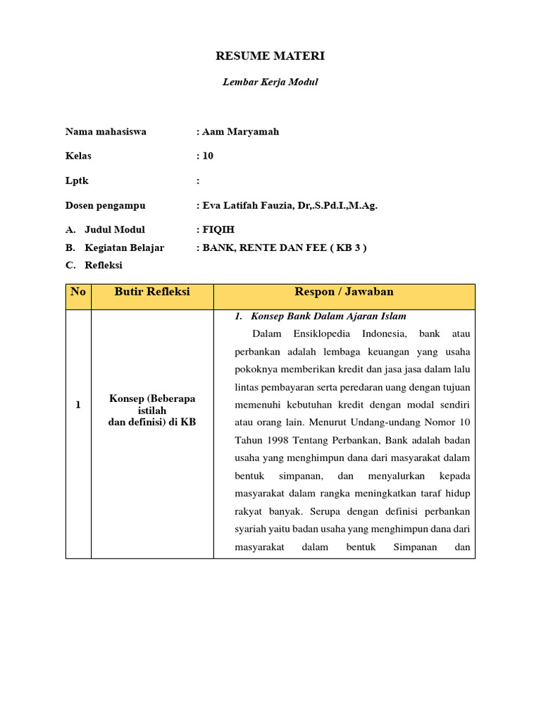 Resume Modul Fiqih KB 3 | PDF