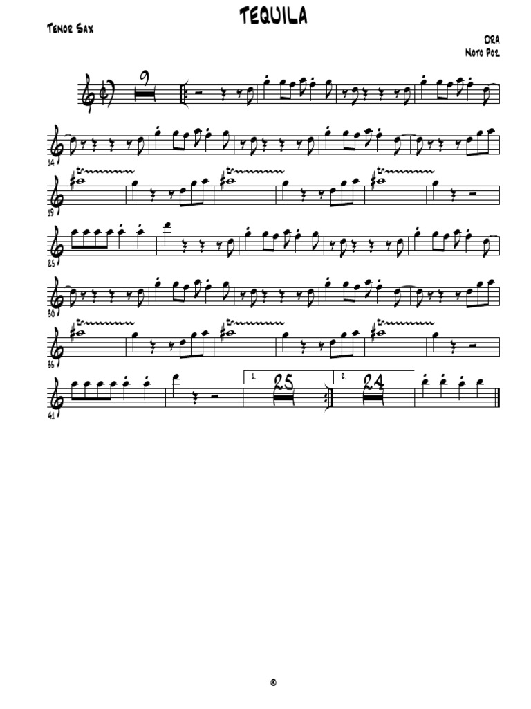 TEQUILA - Tenor Sax | PDF