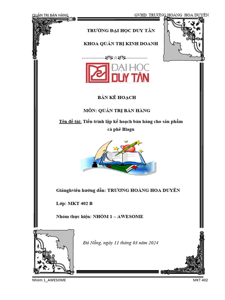KHBH - Nhom-1 - Awesome - Mkt-402-b | PDF