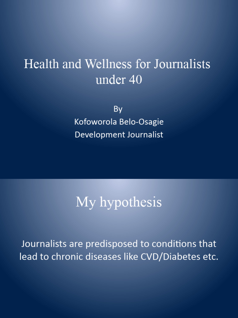 Health and Wellness For Journalists | PDF | Diet (Nutrition) | Diet ...