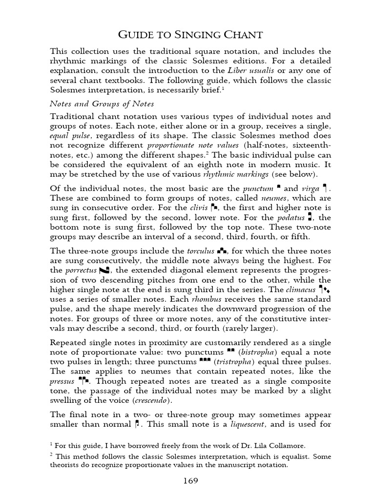 Guide To Singing Chant | PDF | Notation | Musical Compositions