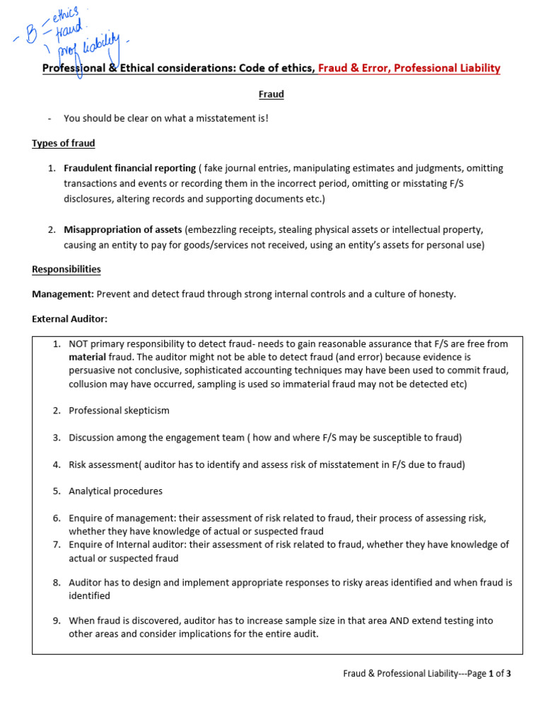Fraud and Professional Liability | PDF | Fraud | Audit