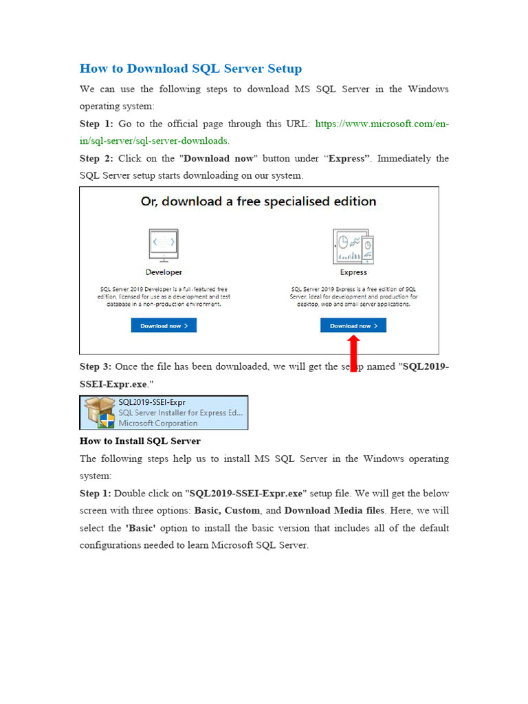 How To Download and Install SQL Server | PDF | Microsoft Sql Server ... How To Download and Install SQL Server | PDF | Microsoft Sql Server ...