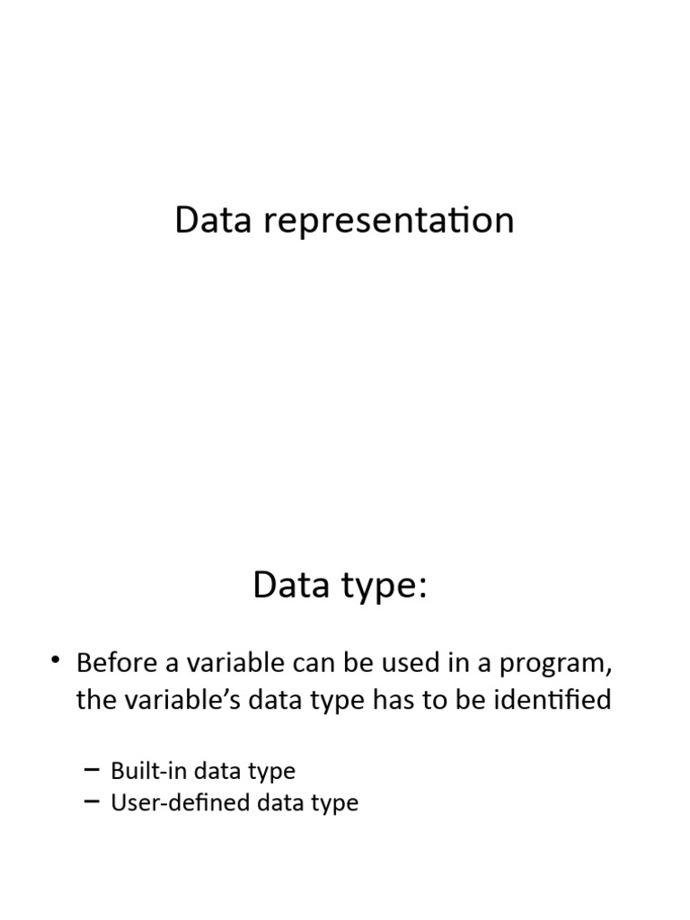 Data Representation | PDF | Data Type | Pointer (Computer Programming) Data Representation | PDF | Data Type | Pointer (Computer Programming)