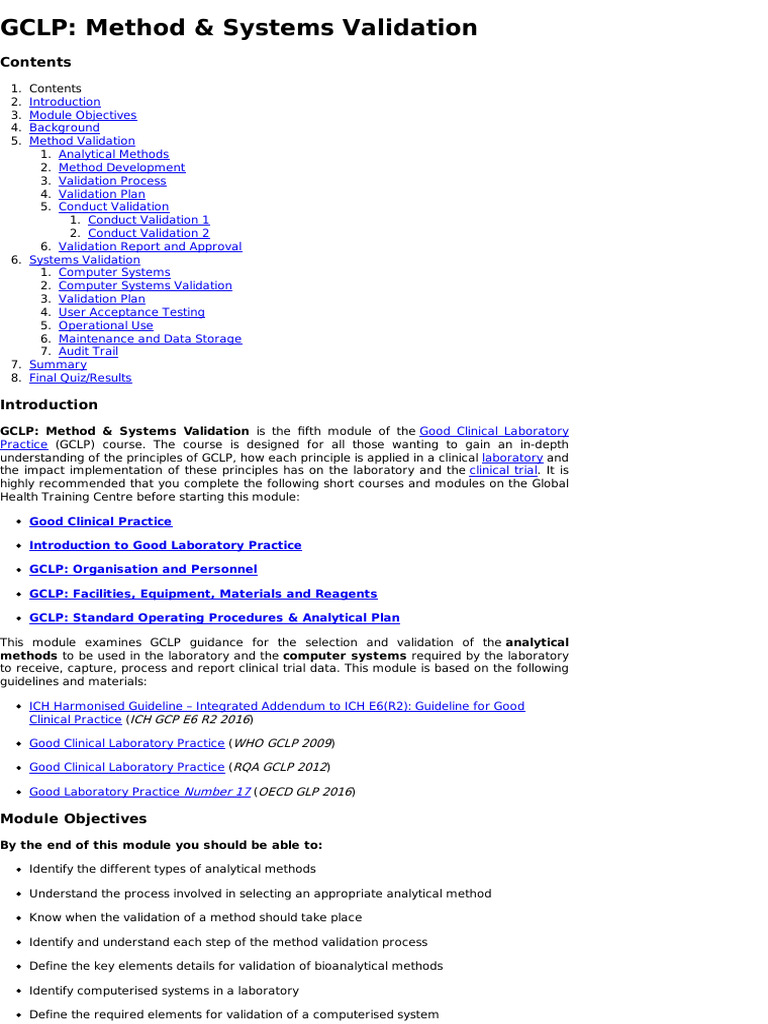 GCLP Method Systems Validation | PDF | Verification And Validation | Accuracy And Precision