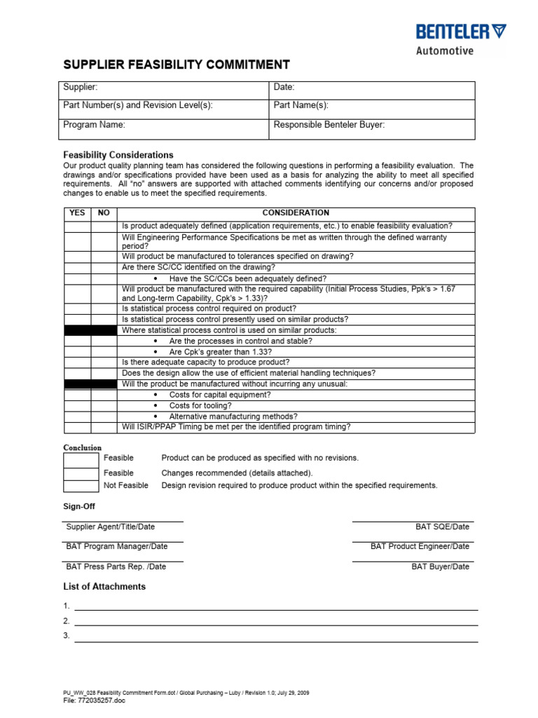 Appendix_10_Feasibility_Commitment_Form | PDF | Production And ...