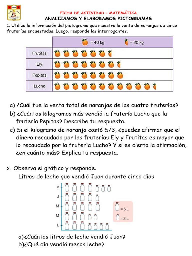 FICHA-LUN-MAT- ANALIZAMOS Y ELABORAMOS PICTOGRAMAS | PDF