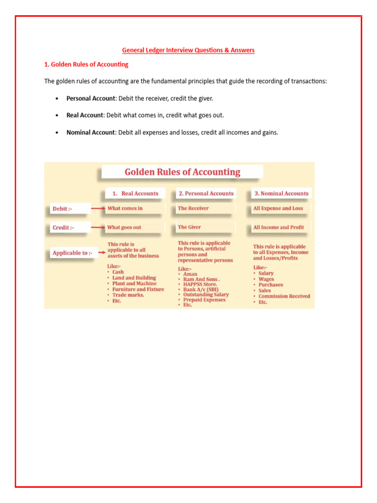 General Ledger & Basic Accounting Concepts | PDF | Debits And Credits ... General Ledger & Basic Accounting Concepts | PDF | Debits And Credits ...