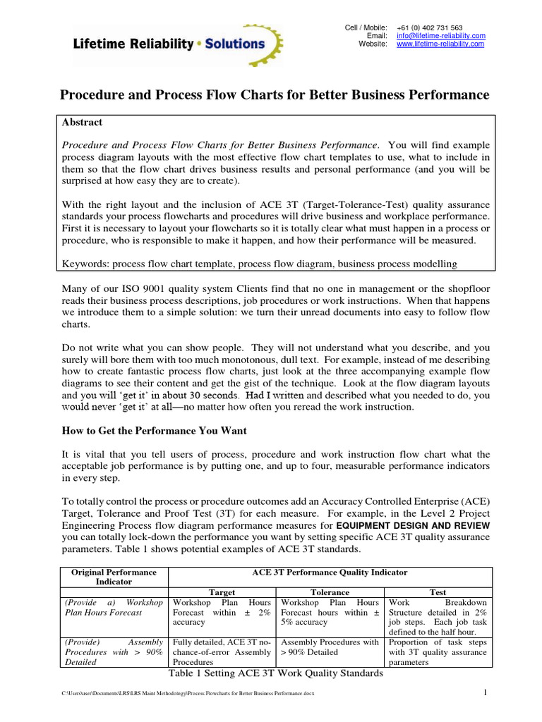 Process Flow Charts For Better Business Performance | PDF | Business