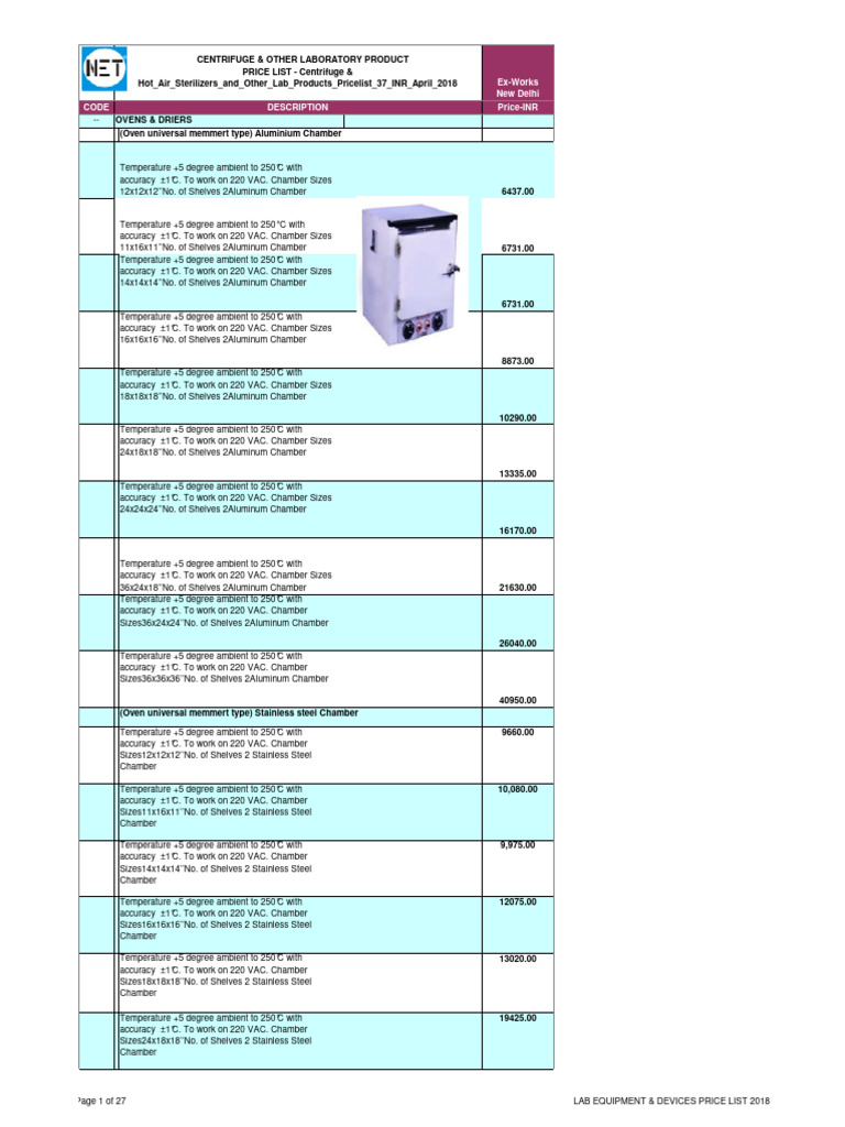 Laboratory Equipment | PDF | Thermostat | Humidity