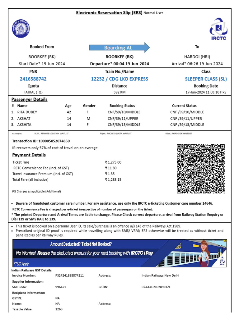 Train Ticket | Download Free PDF | Identity Document