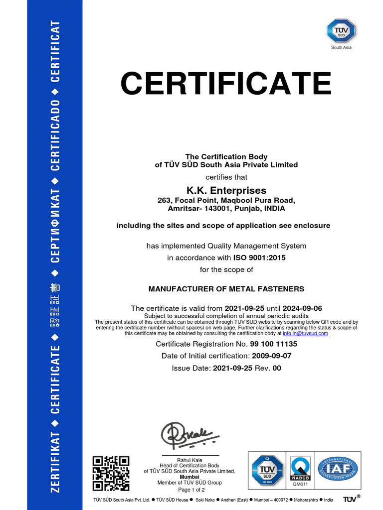 Iso Tuv Kke & KKF | PDF | Business | Technology & Engineering