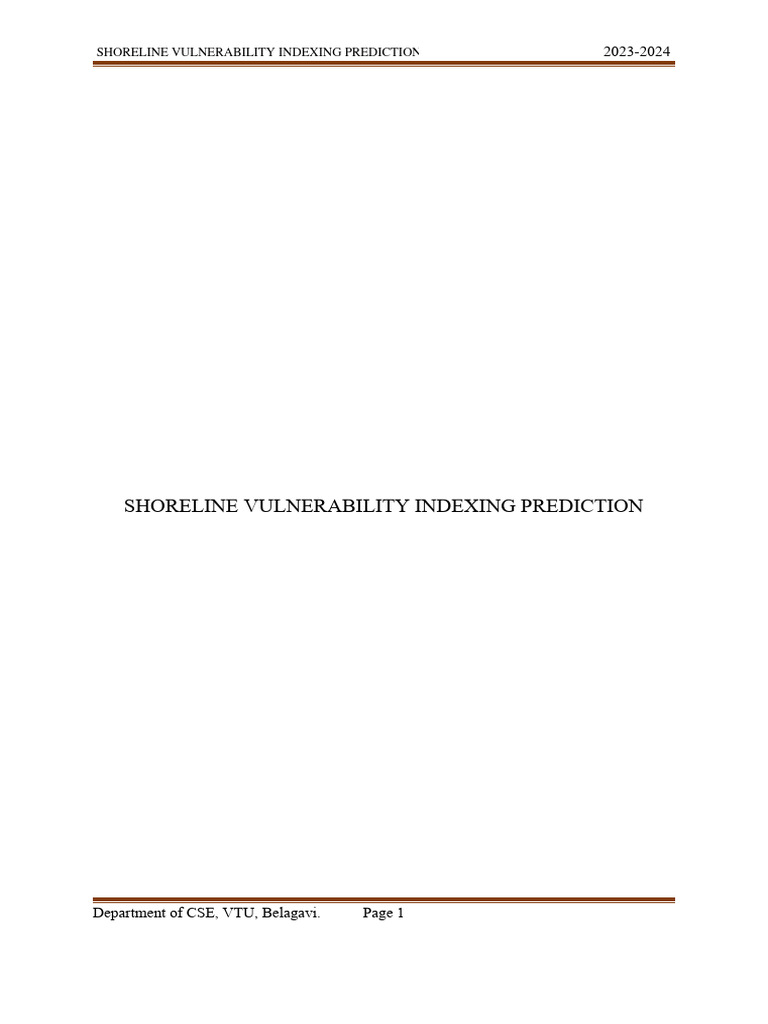 Shoreline Vulnerability Indexing Prediction Srs | PDF | Machine Learning | Usability