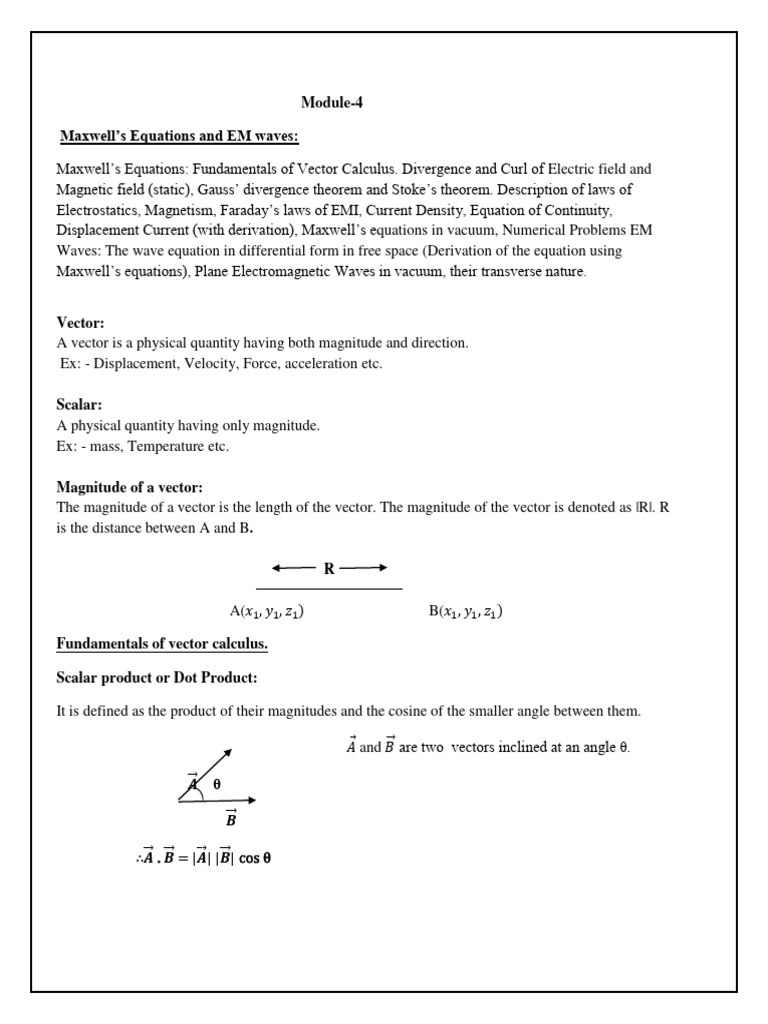 Maxwell's Equations & Vector Calculus | PDF | Waves | Electromagnetic Induction