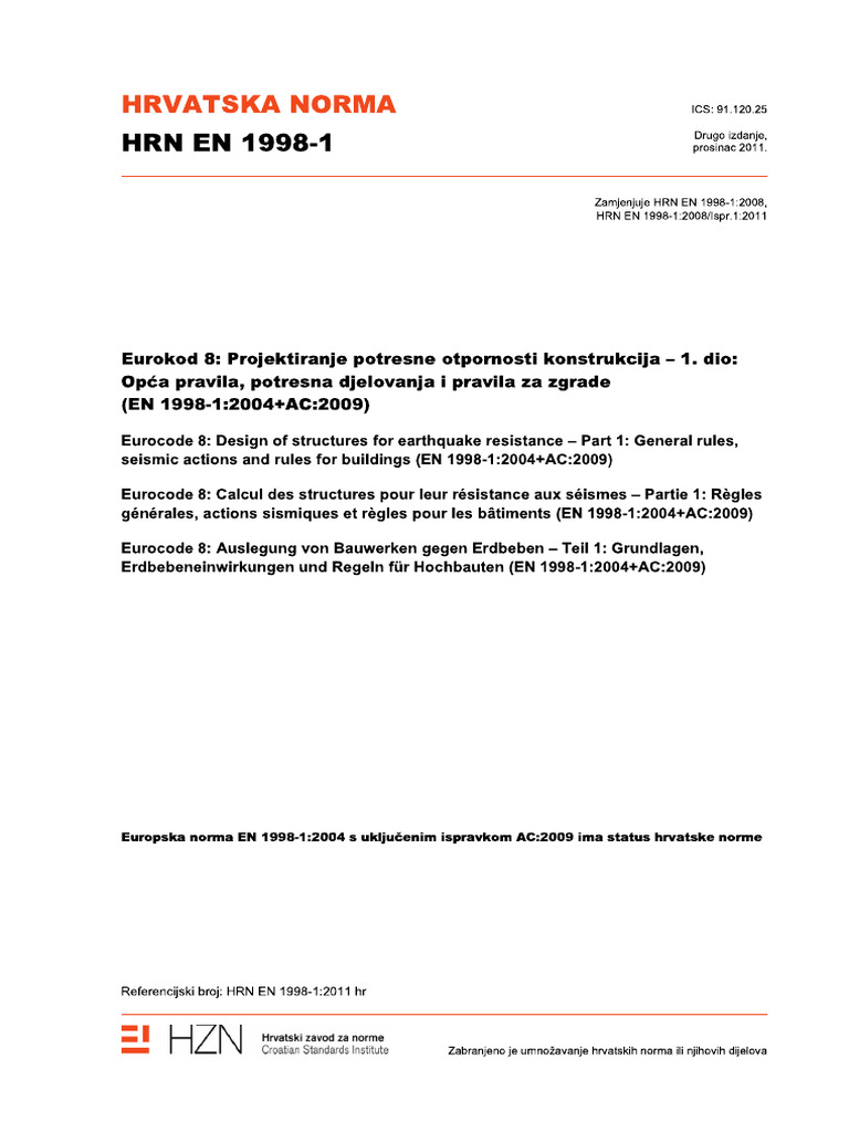 HRN EN 1998-1 | PDF