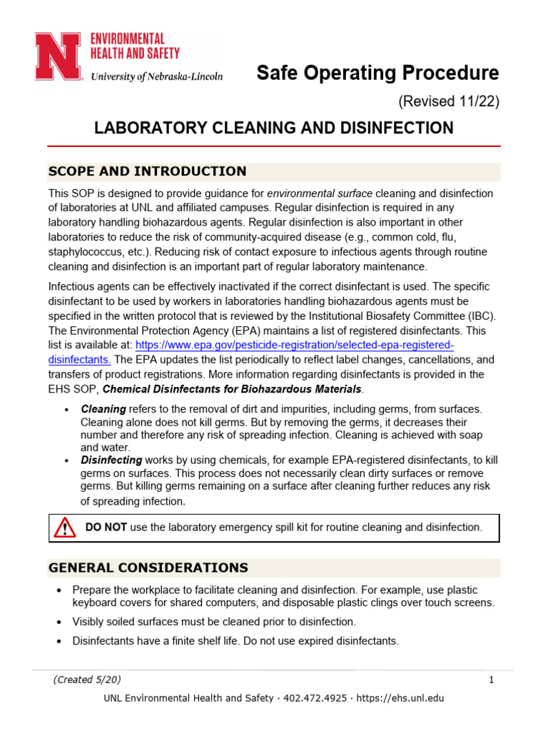 S-Lab Cleaning Disinfection | PDF | Disinfectant | Infection