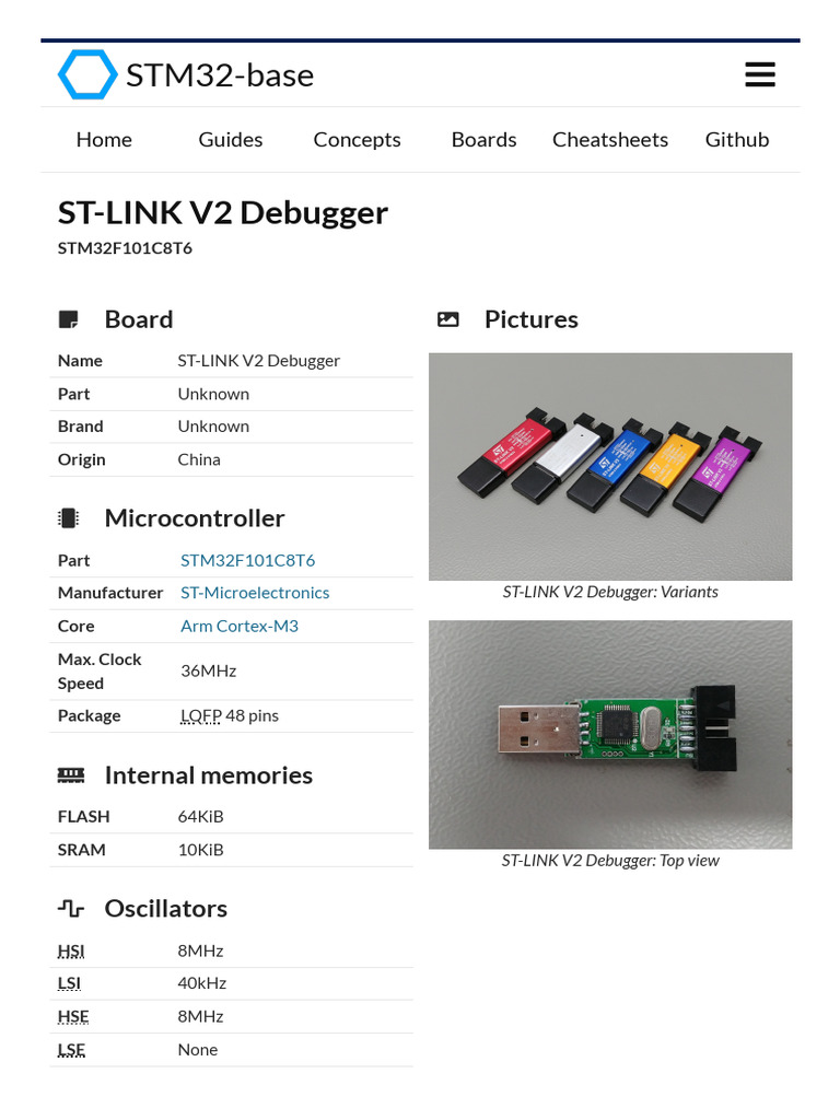 STM32F101C8T6 - ST-LINK V2 Debugger - STM32-base Project | PDF | Integrated Circuit | Computer ...