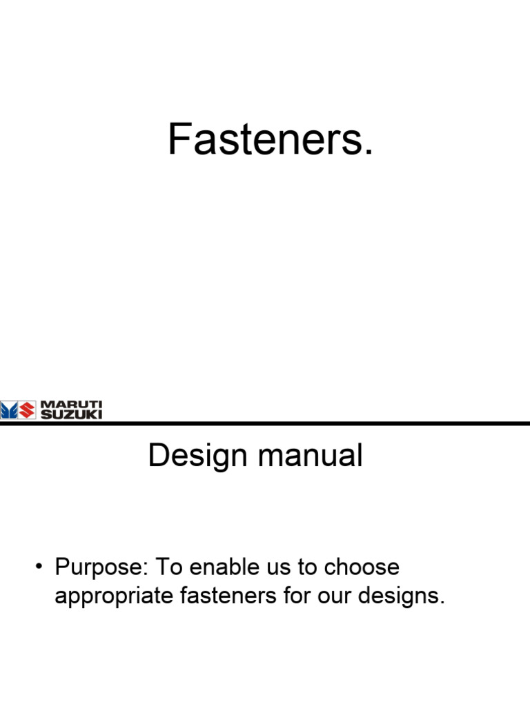 Basics of Fastener | Download Free PDF | Screw | Steel