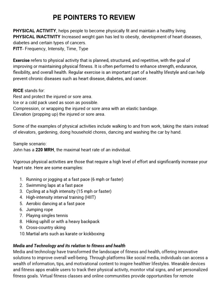 Pe Health Pointers To Review | PDF | Health Professional | Health Care