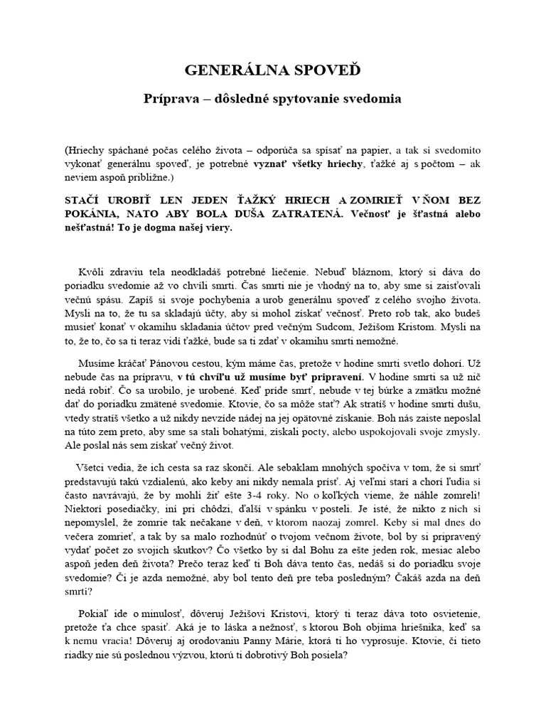 Generalna Spoved | PDF