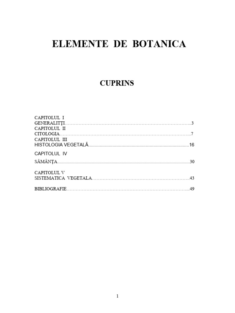 Elemente de Botanica | PDF