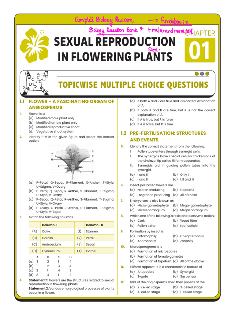Ch 1. Sexual Reproduction in Flowering Plants | Download Free PDF ...