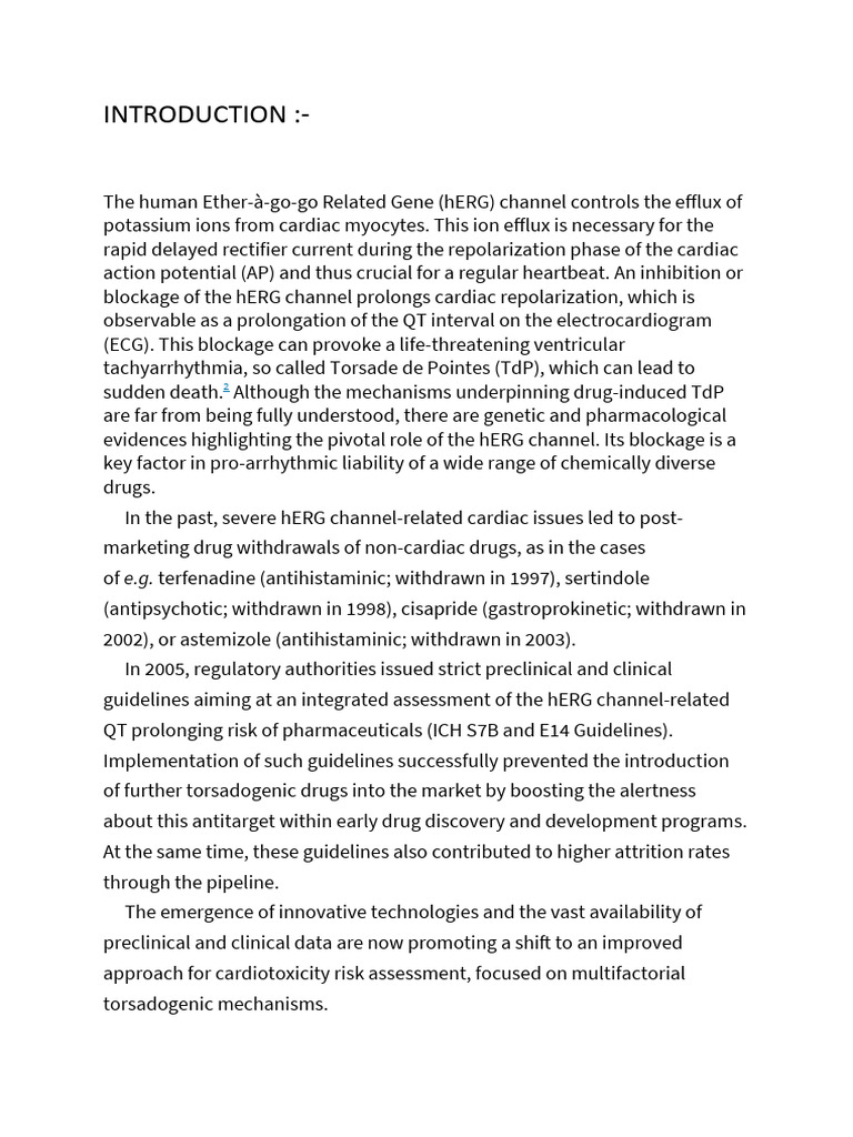 Natural Compound As Modulators of The hERG Chnnel - Implication For ...
