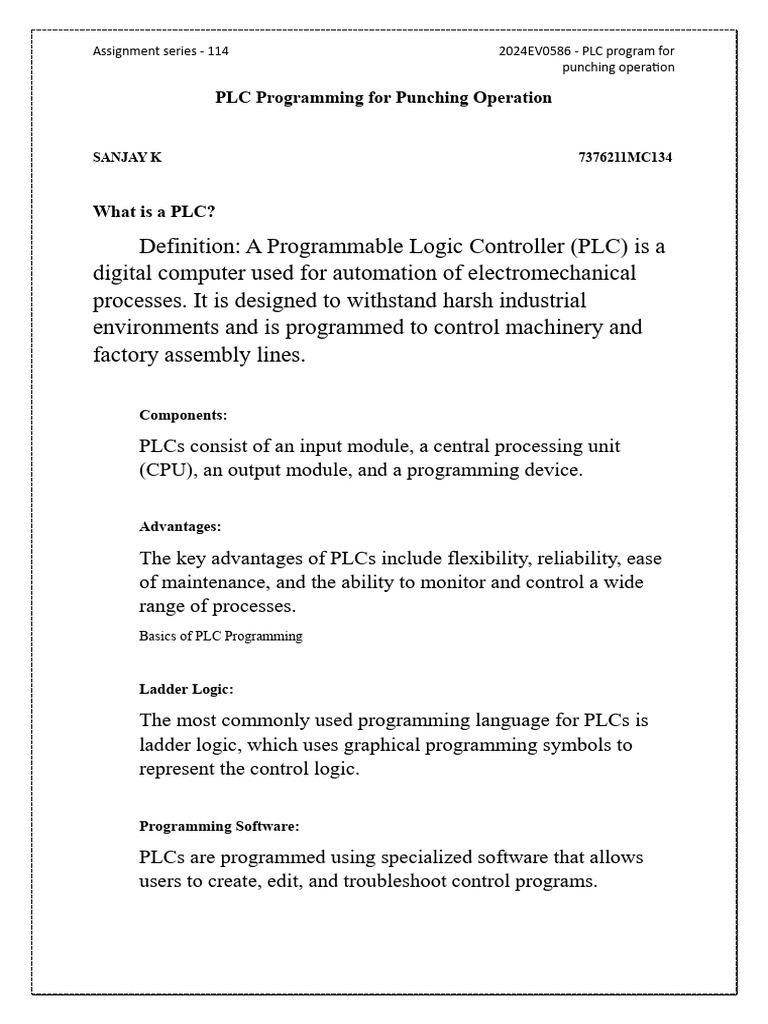 7376211MC134 - Sanjay K | PDF | Programmable Logic Controller | User Interface