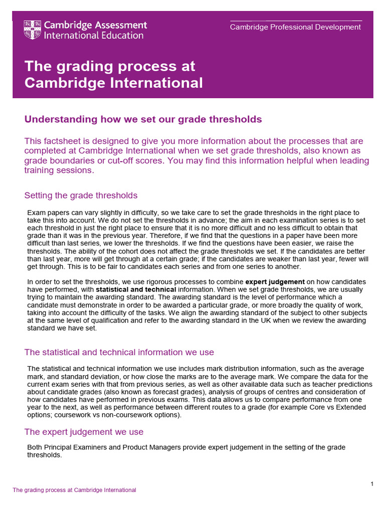 Grading Information For Trainers - 2019 | PDF | Teachers | Cognition