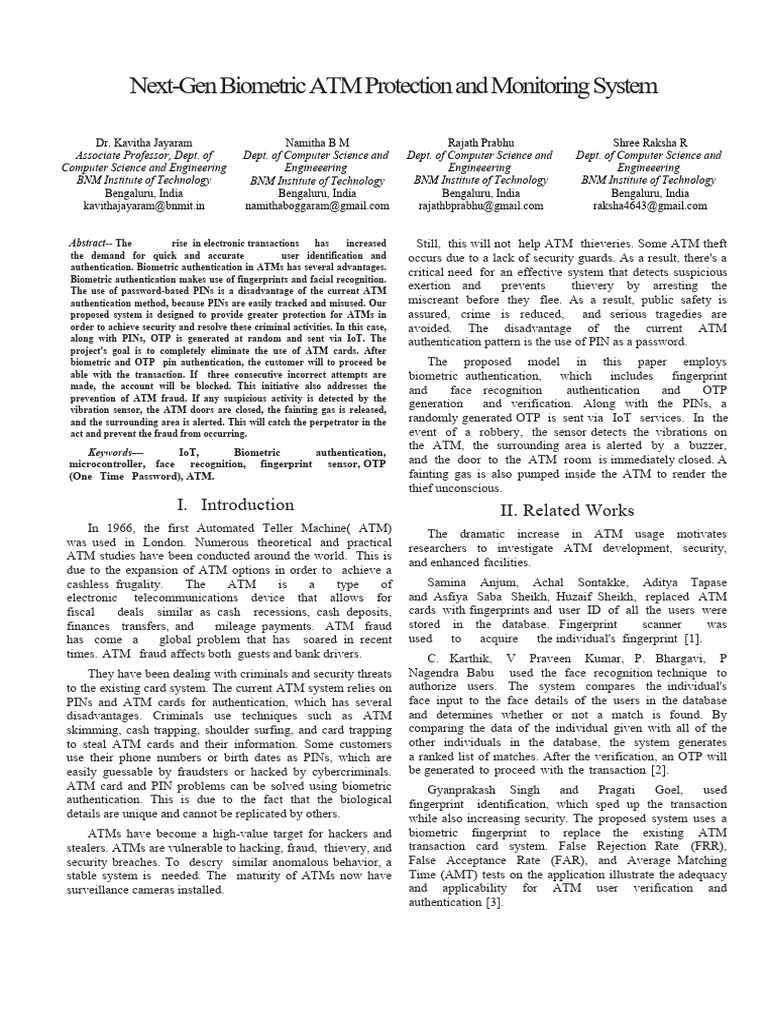 ATM Paper | PDF | Automated Teller Machine | Personal Identification Number