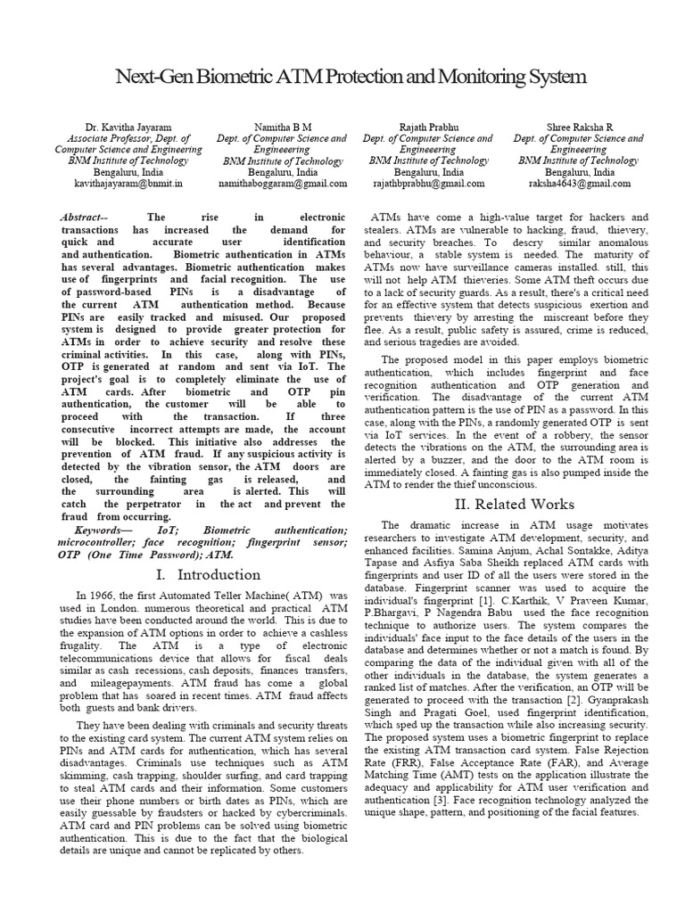 Final Year Paper Draft | PDF | Automated Teller Machine | Personal Identification Number