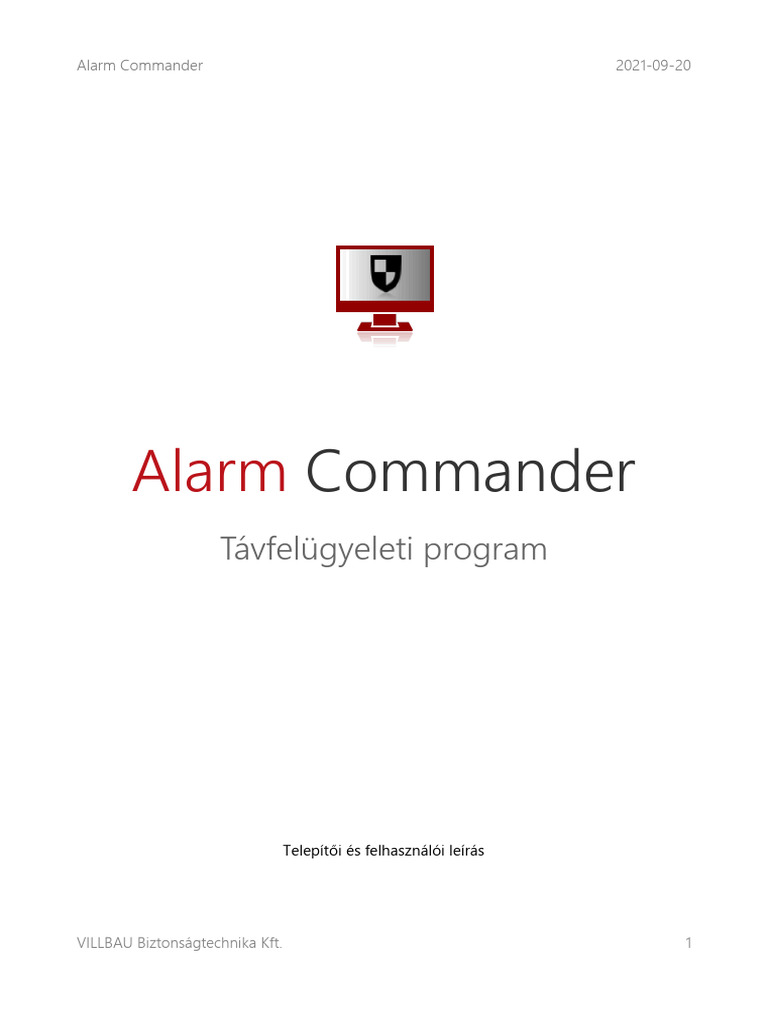 Alarm Commander v21.0920 HU | PDF