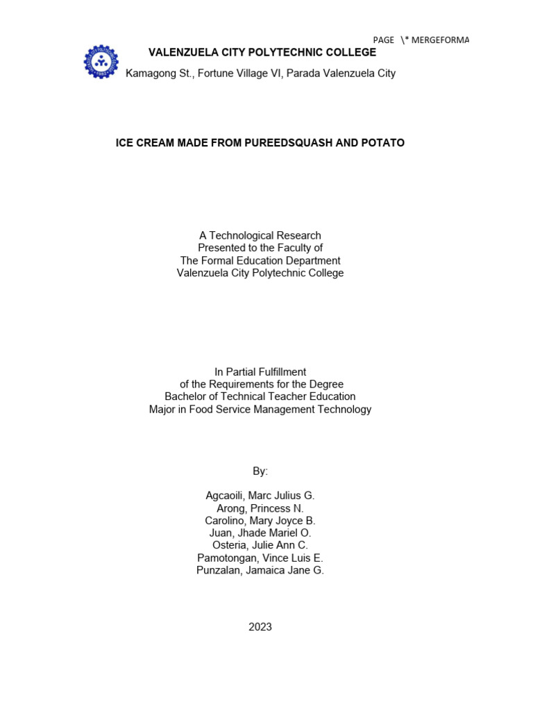 Ice Cream Made From Pureed Squash and Potatofor Checkinggg - Docx For ...