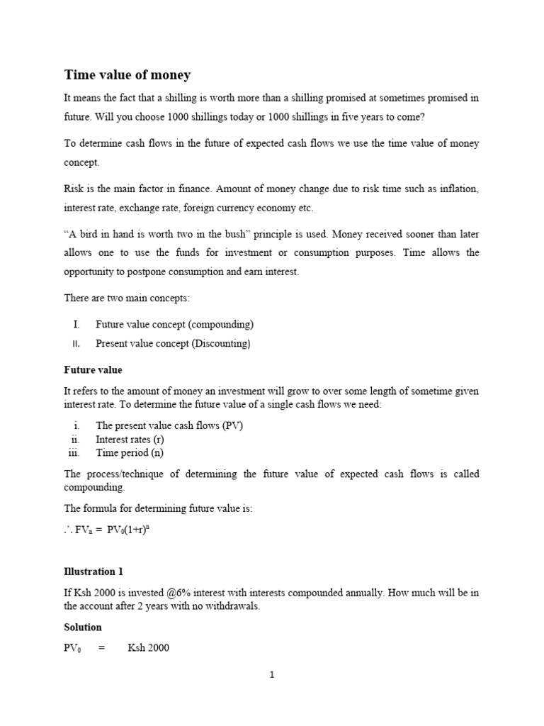 Time Value of Money | Download Free PDF | Present Value | Interest