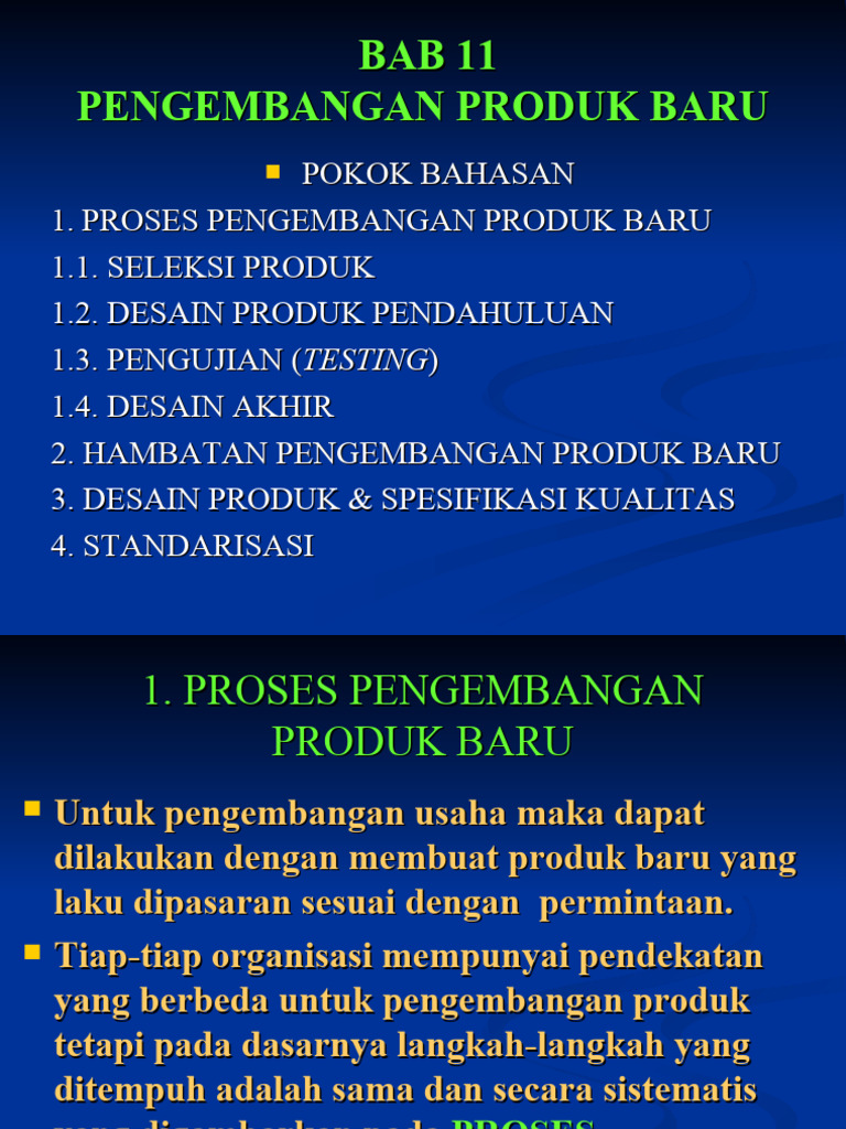 Bab 11 Proses Pengembangan Produk Baru | PDF