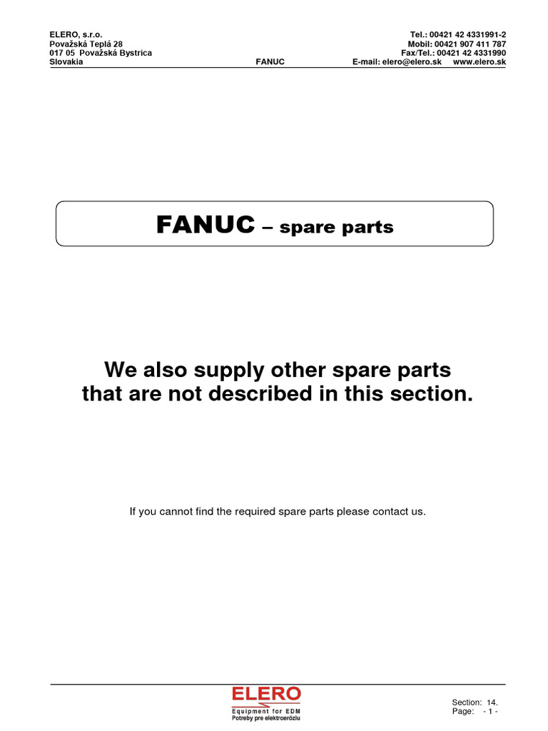 FANUC Spare Parts | PDF | Manufactured Goods