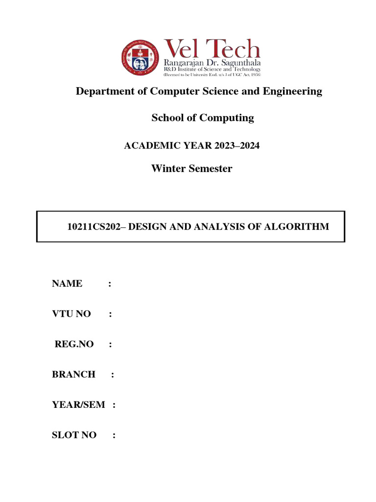 WS2324 DAA Record Front Pages | PDF