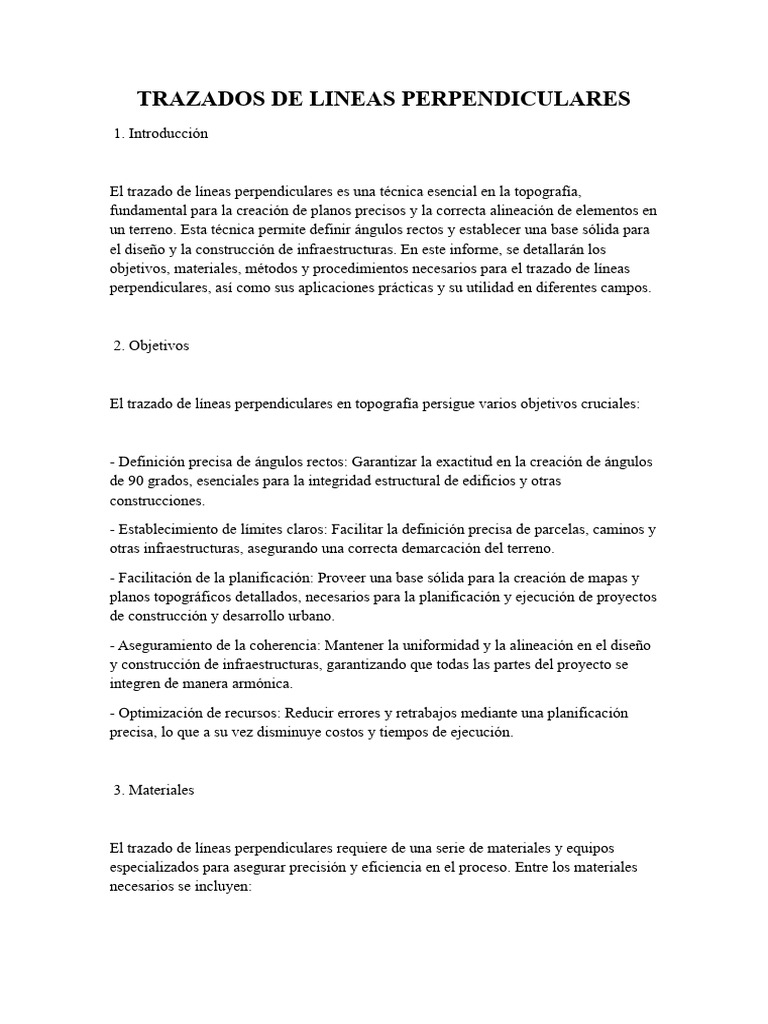 Trazado de Lineas Perpendiculares | PDF | Topografía